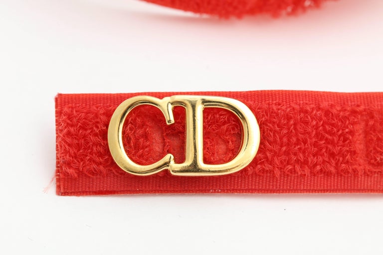 Christian Dior "CD" Logo Red Choker For Sale at 1stDibs