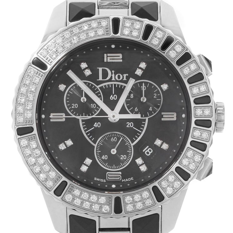 Christian Dior Christal Black Diamonds Ceramic Steel Unisex Watch ...