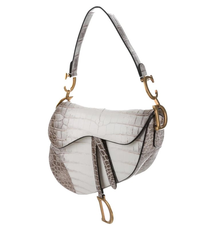 Christian Dior Crocodile Exotic Leather Gold 'D' Logo Charm Shoulder ...