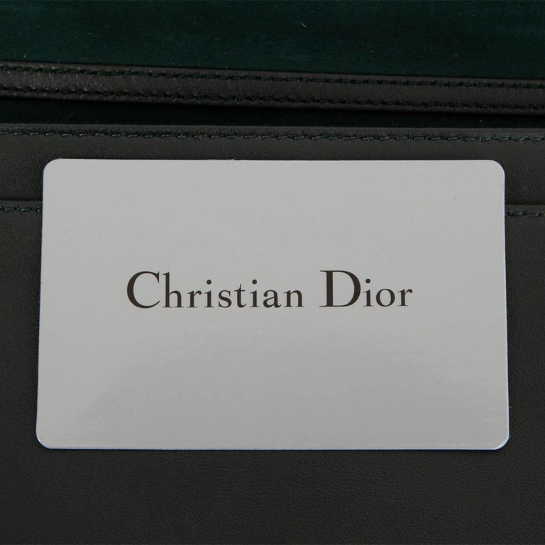 CHRISTIAN DIOR dark green leather DIORAMA WOC Wallet on Chain Bag For ...