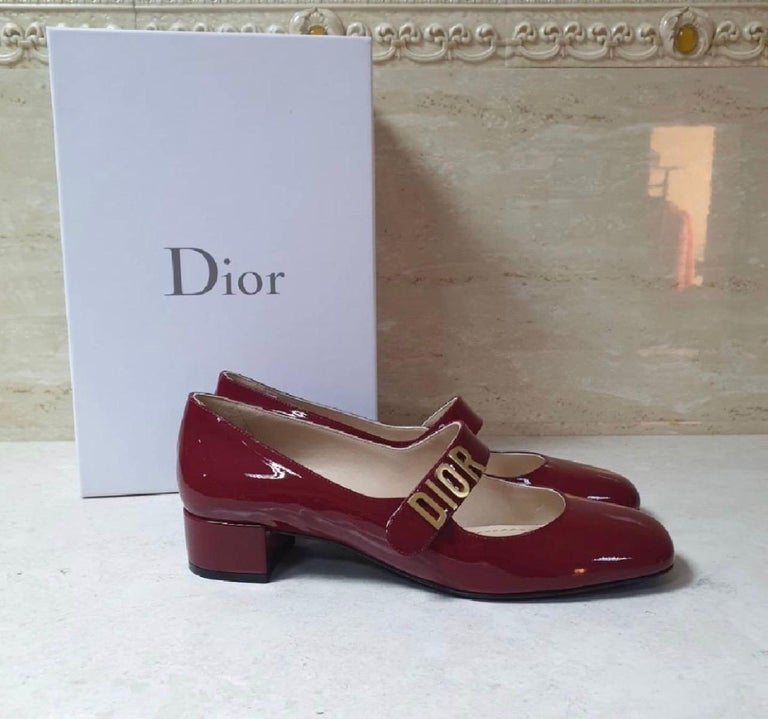 Christian Dior Dark Red Patent Leather Pumps For Sale at 1stDibs