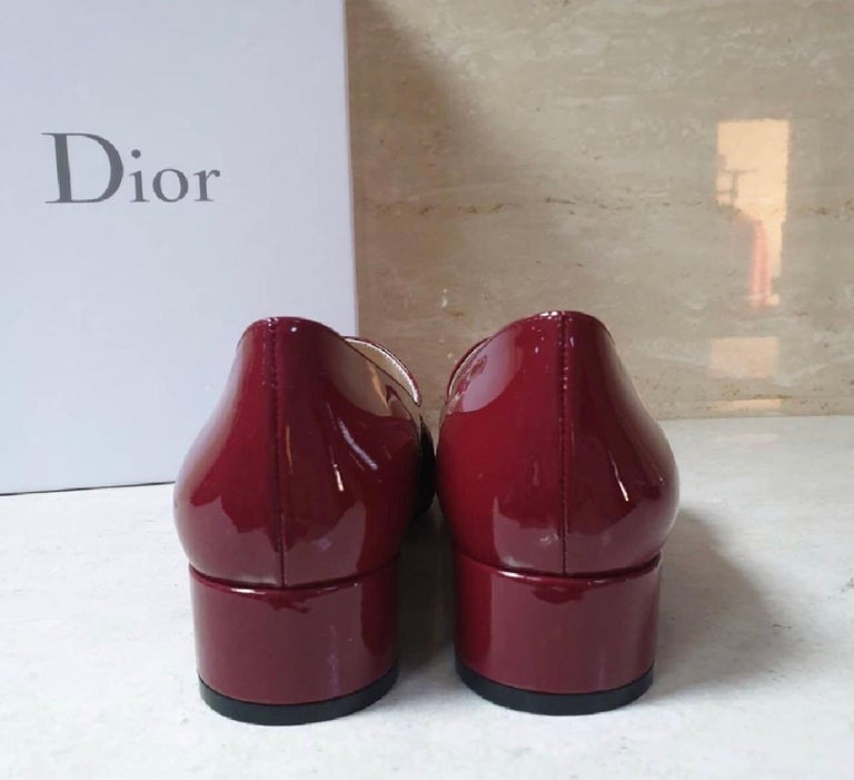 Christian Dior Dark Red Patent Leather Pumps For Sale at 1stDibs