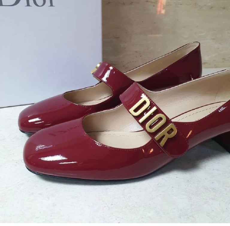 Christian Dior Dark Red Patent Leather Pumps For Sale at 1stDibs