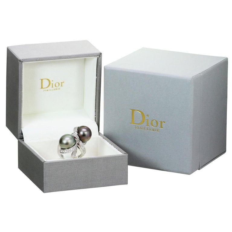 Christian Dior Diamond Tahitian Pearl White Gold Caprice Ring For Sale ...