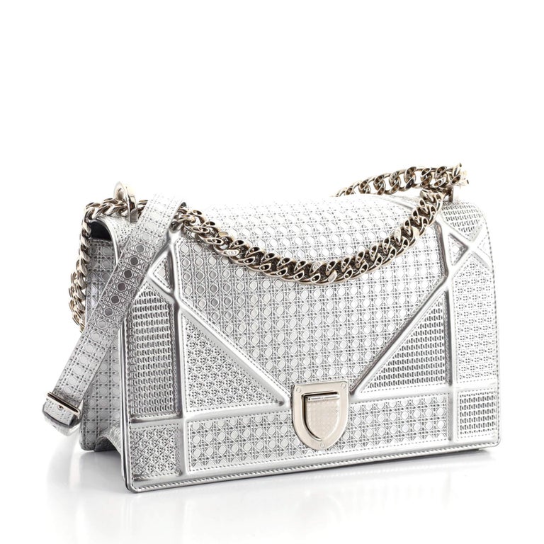 Christian Dior Diorama Flap Bag Cannage Embossed Calfskin Medium at 1stDibs