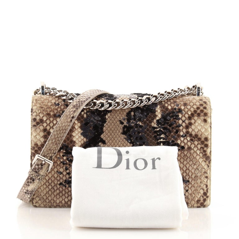 Christian Dior Diorama Flap Bag Embellished Python Medium For Sale at ...
