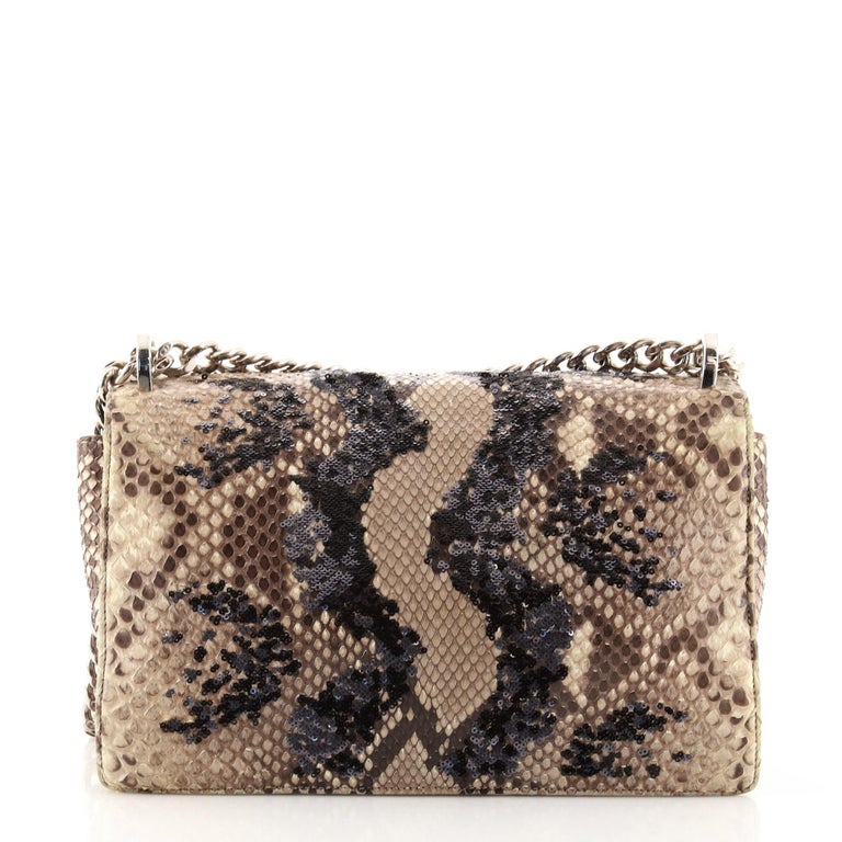 Christian Dior Diorama Flap Bag Embellished Python Medium For Sale at ...
