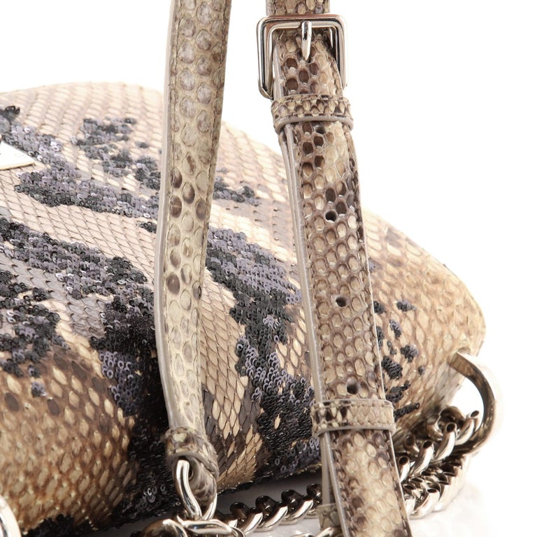 Christian Dior Diorama Flap Bag Embellished Python Medium For Sale at ...