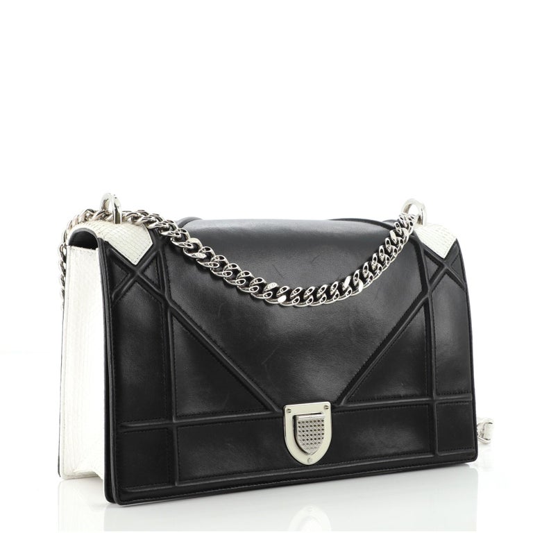 Christian Dior Diorama Flap Bag Leather with Python Large For Sale at ...