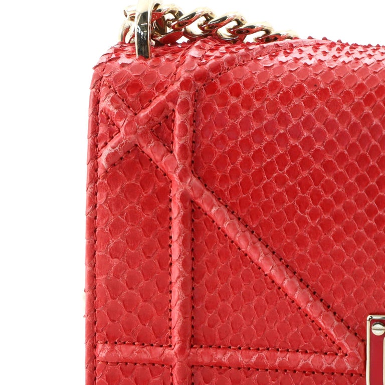 Christian Dior Diorama Flap Bag Python Small For Sale at 1stDibs