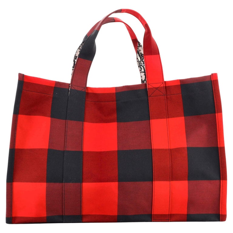 Christian Dior DiorDouble Tote Printed Canvas and Oblique Canvas Large ...