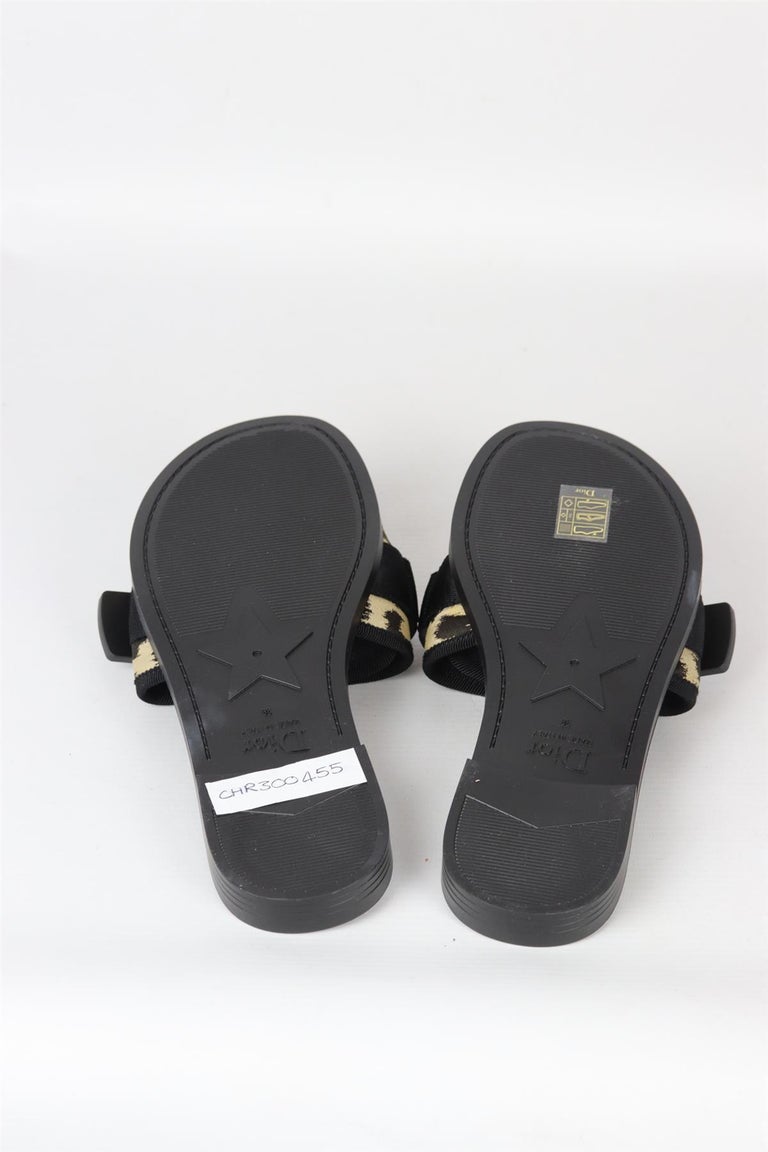 Christian Dior Dio(r)evolution Leopard Jacquard Satin Slides Eu 38 Uk 5 ...