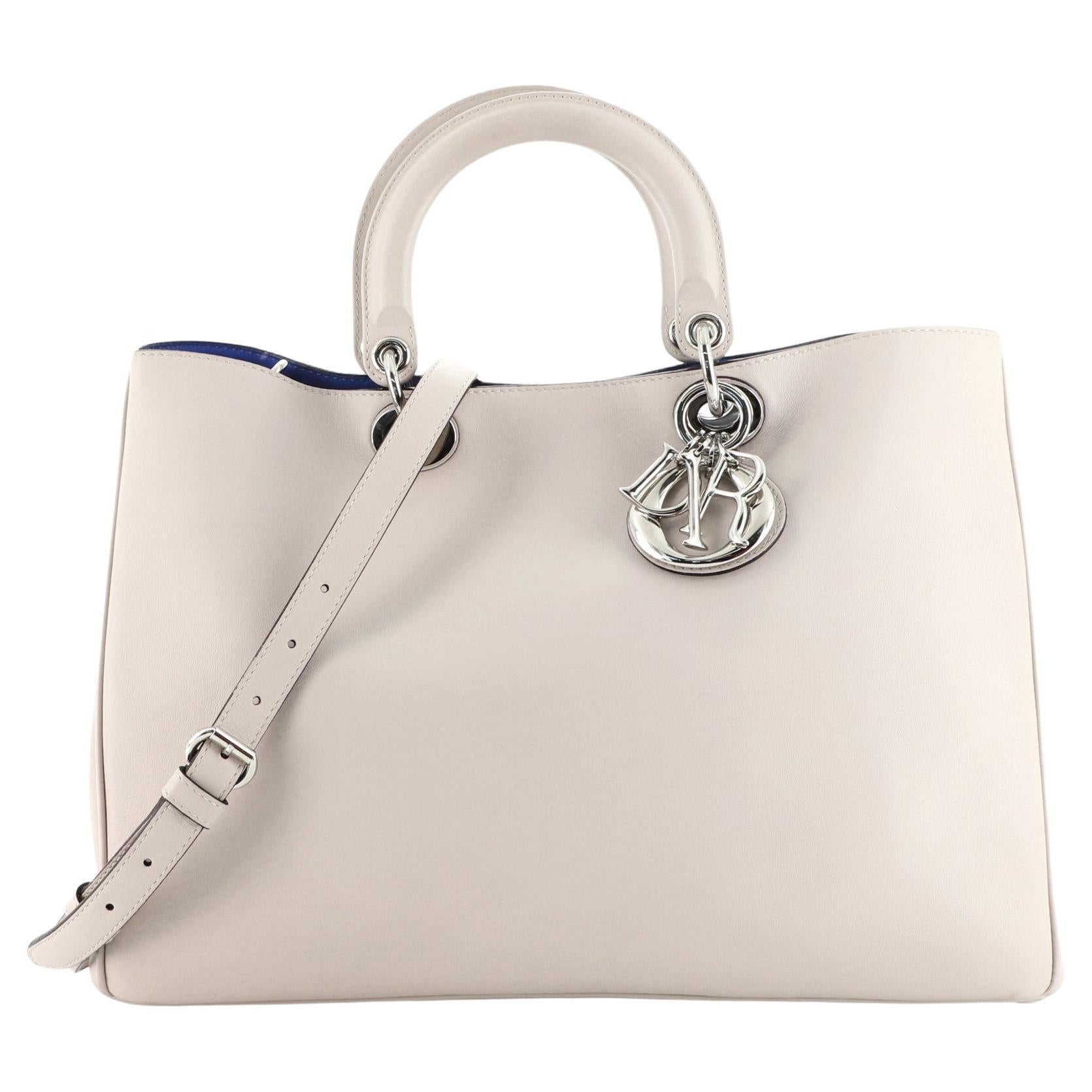 Dior Powder Pink Cannage Leather Mini Lady Dior Tote at 1stDibs