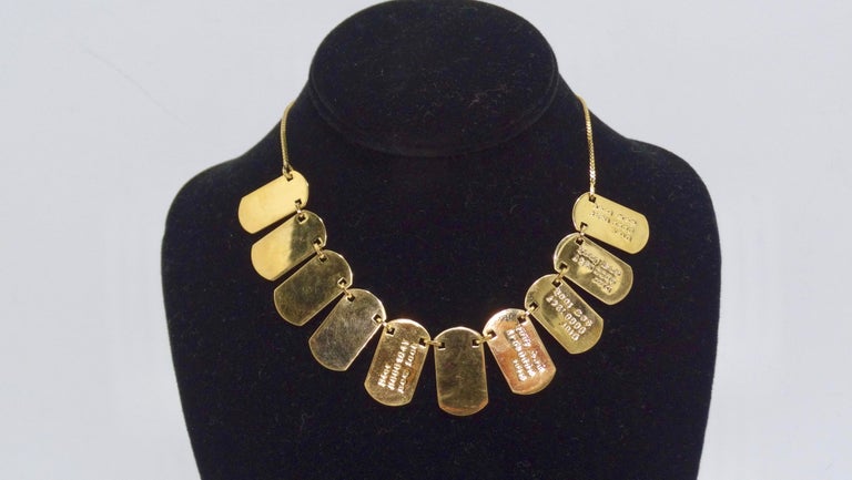 CHRISTIAN DIOR Dog Tag Charm Logo Necklace Galliano Era For Sale at 1stDibs
