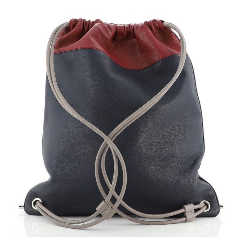 Christian Dior Drawstring Backpack Leather Medium For Sale at 1stDibs