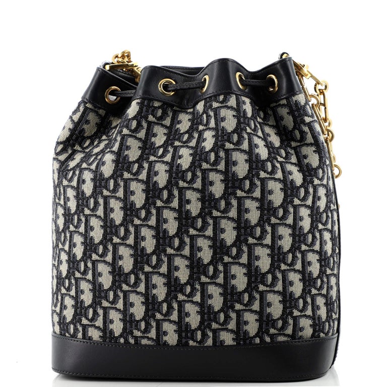 Christian Dior Drawstring Bucket Bag Oblique Canvas For Sale at 1stDibs