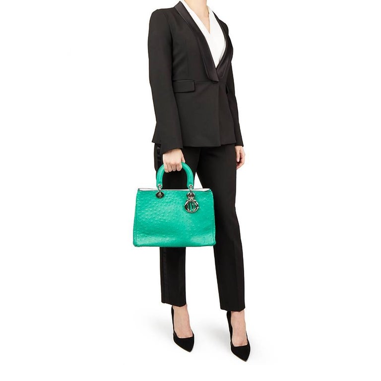 2013 Christian Dior Emerald Ostrich Leather Diorissimo MM at 1stDibs ...