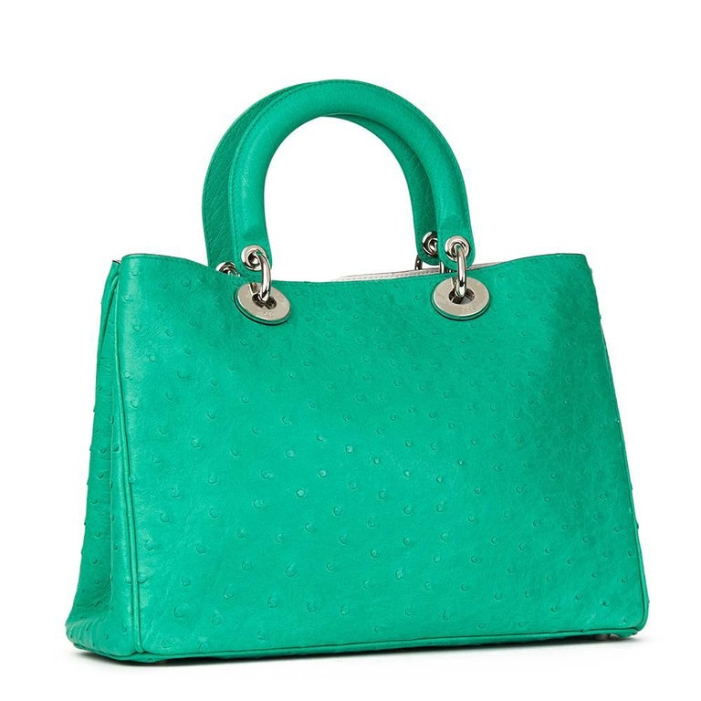 2013 Christian Dior Emerald Ostrich Leather Diorissimo MM at 1stDibs ...