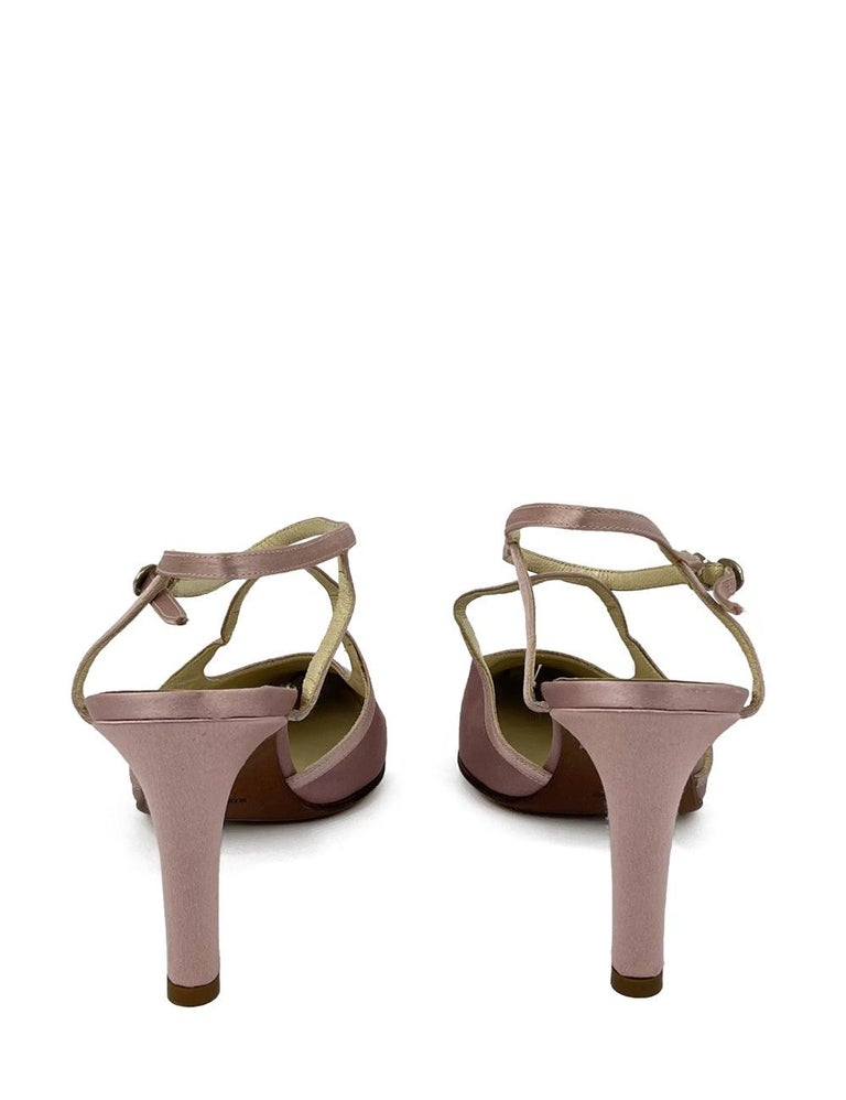 Christian Dior EU 38 Pink Satin Pointed-Toe Kitten Heels For Sale at ...
