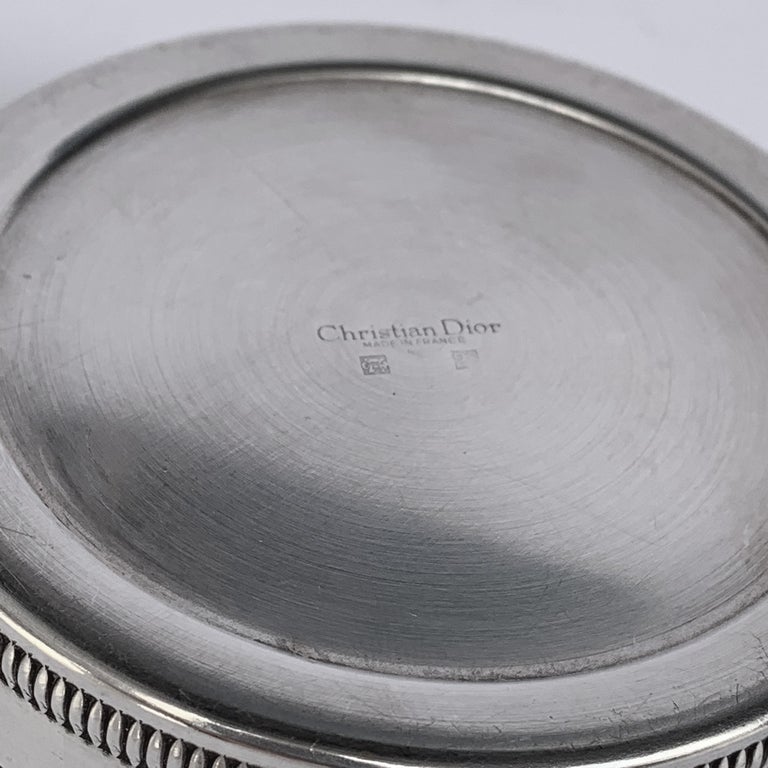 Christian Dior France 1970s Silver Plated Round Decorative Box. Jewel ...