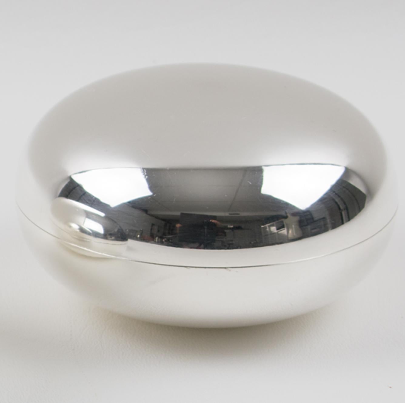 Christian Dior France Silver Plate Decorative Pebble Box, a Trio at 1stDibs