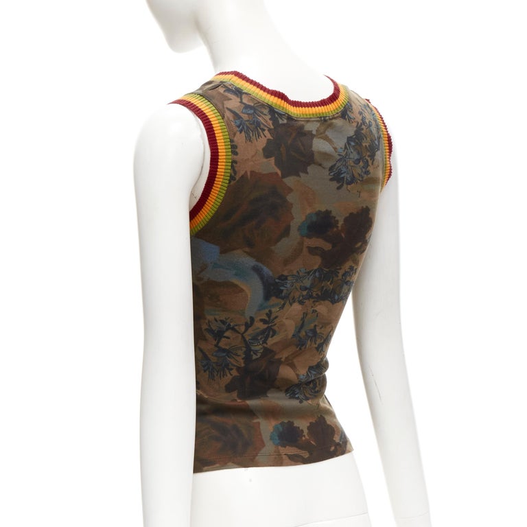 CHRISTIAN DIOR Galliano 2004 Rasta Love web camo vest top FR36 S For ...