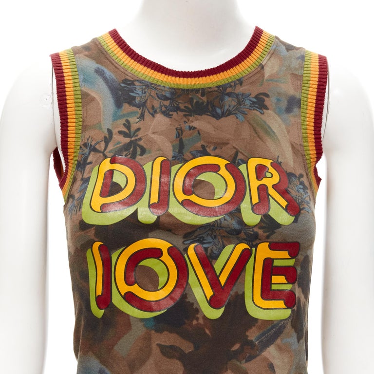 CHRISTIAN DIOR Galliano 2004 Rasta Love web camo vest top FR36 S For ...