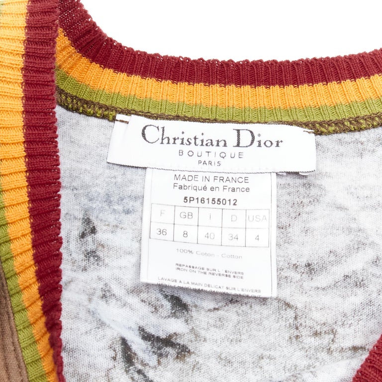 CHRISTIAN DIOR Galliano 2004 Rasta Love web camo vest top FR36 S For ...