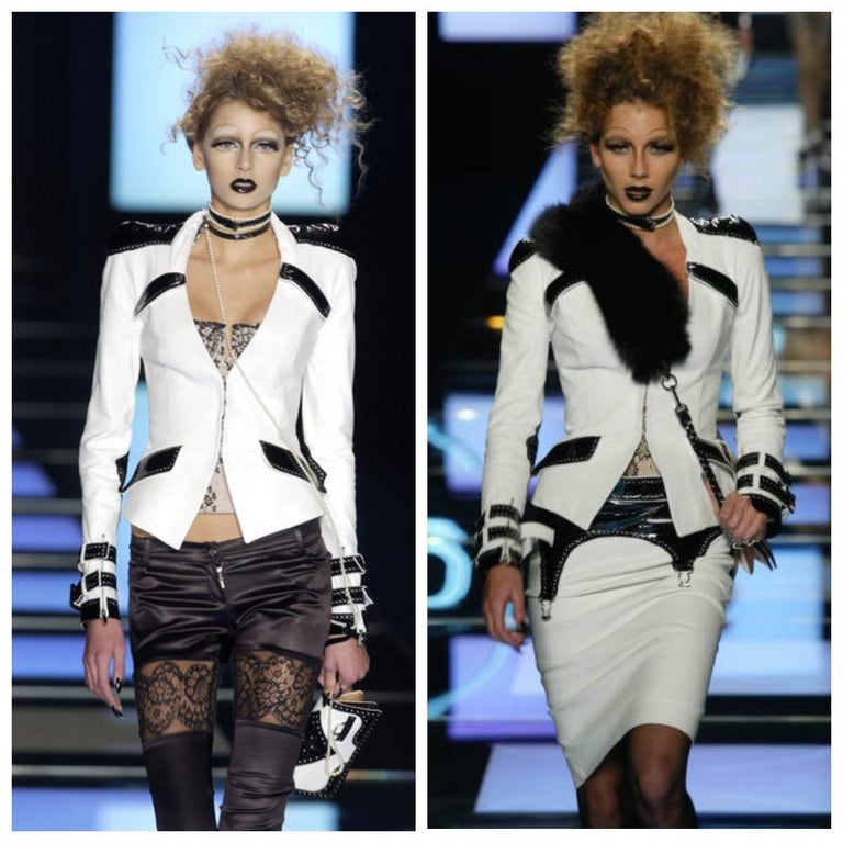 Christian Dior and Galliano 2004 spring RTW runway leather jacket FR 40 ...