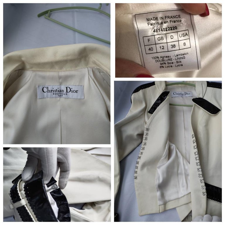 Christian Dior and Galliano 2004 spring RTW runway leather jacket FR 40 ...
