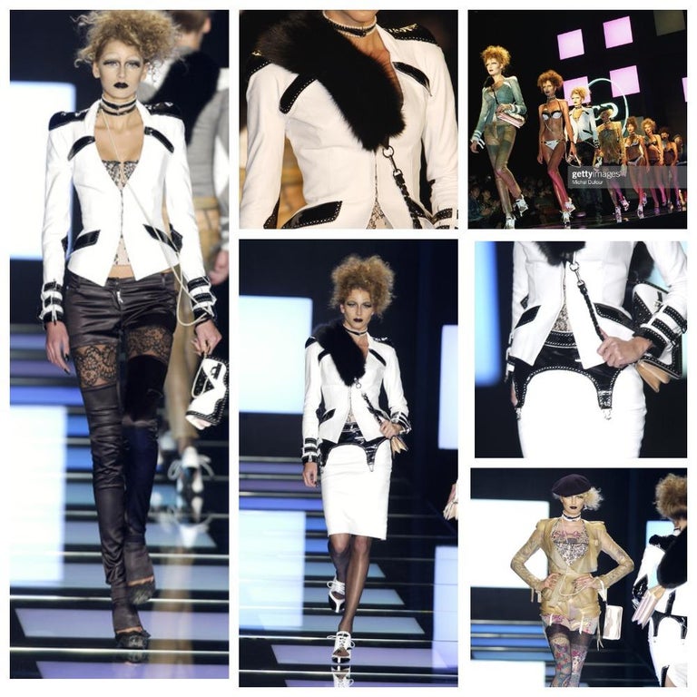 Christian Dior and Galliano 2004 spring RTW runway leather jacket FR 40 ...