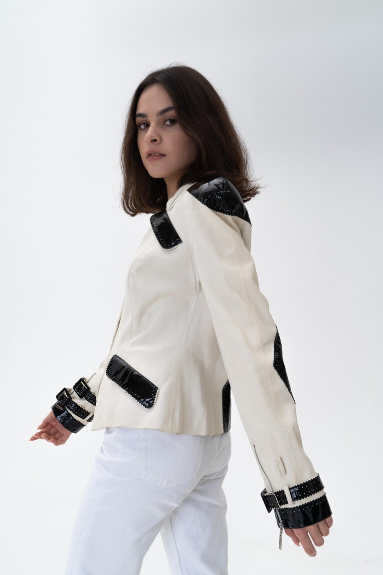 Christian Dior and Galliano 2004 spring RTW runway leather jacket FR 40 ...