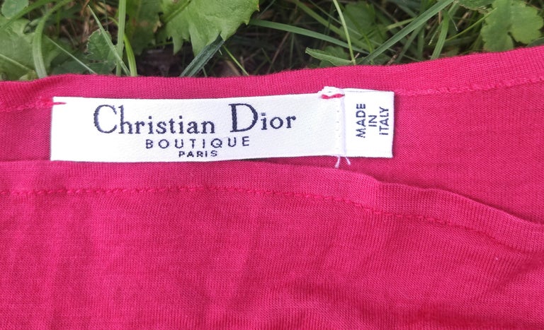 Christian Dior Glitter J'adore Red Doir Monogram Logo Strass Blouse Top ...