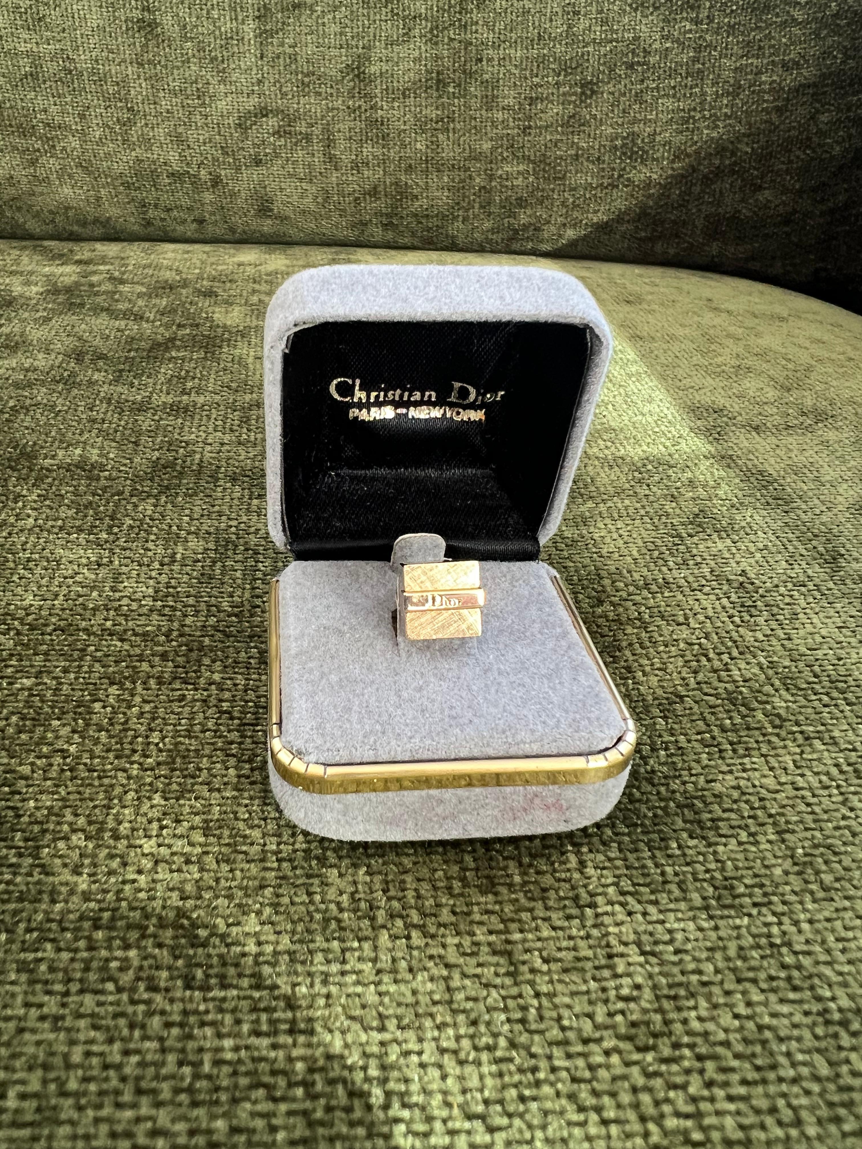 Christian Dior Gold Plate Tie Pin Featuring Front Dior Logo “Circa 1990 ...