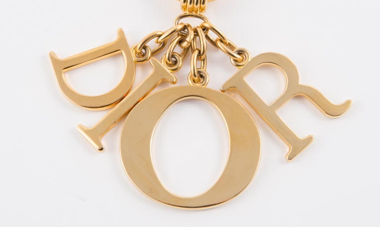 Christian Dior Gold Tone Letters Charms Key Ring at 1stDibs | dior key ...