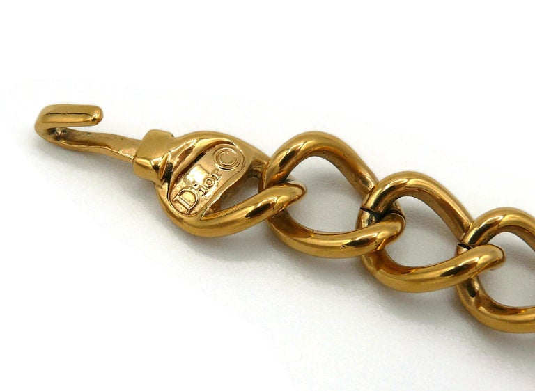 Christian Dior Gold Toned CD Chain Necklace For Sale at 1stDibs