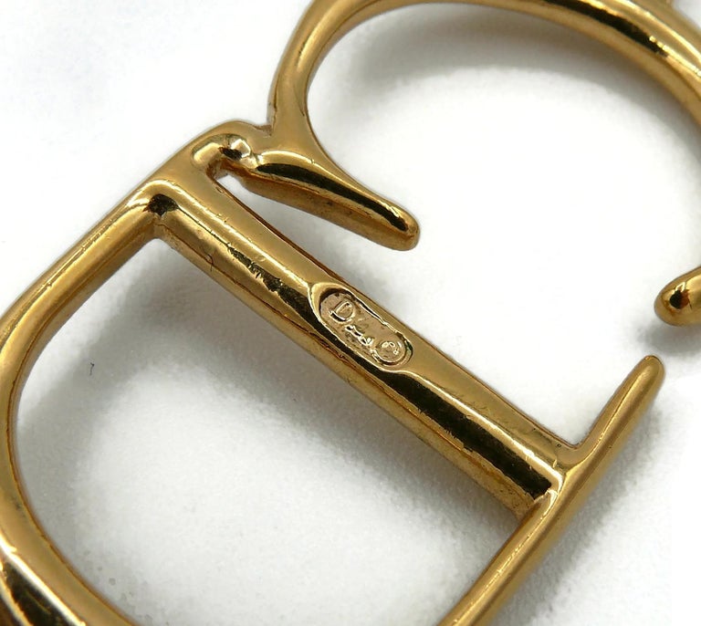 Christian Dior Gold Toned CD Chain Necklace For Sale at 1stDibs