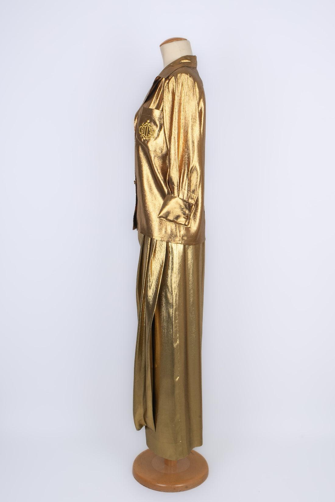 Christian Dior Golden Lame Set, 1990s at 1stDibs