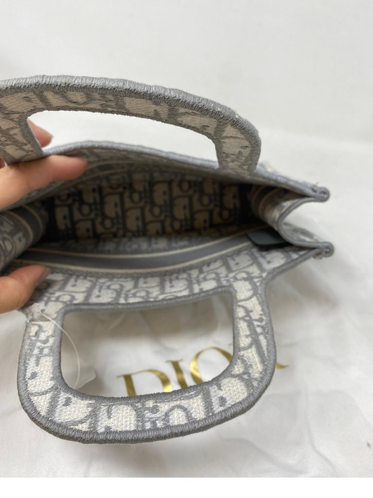 Christian Dior Grey Mini Book Tote For Sale at 1stDibs