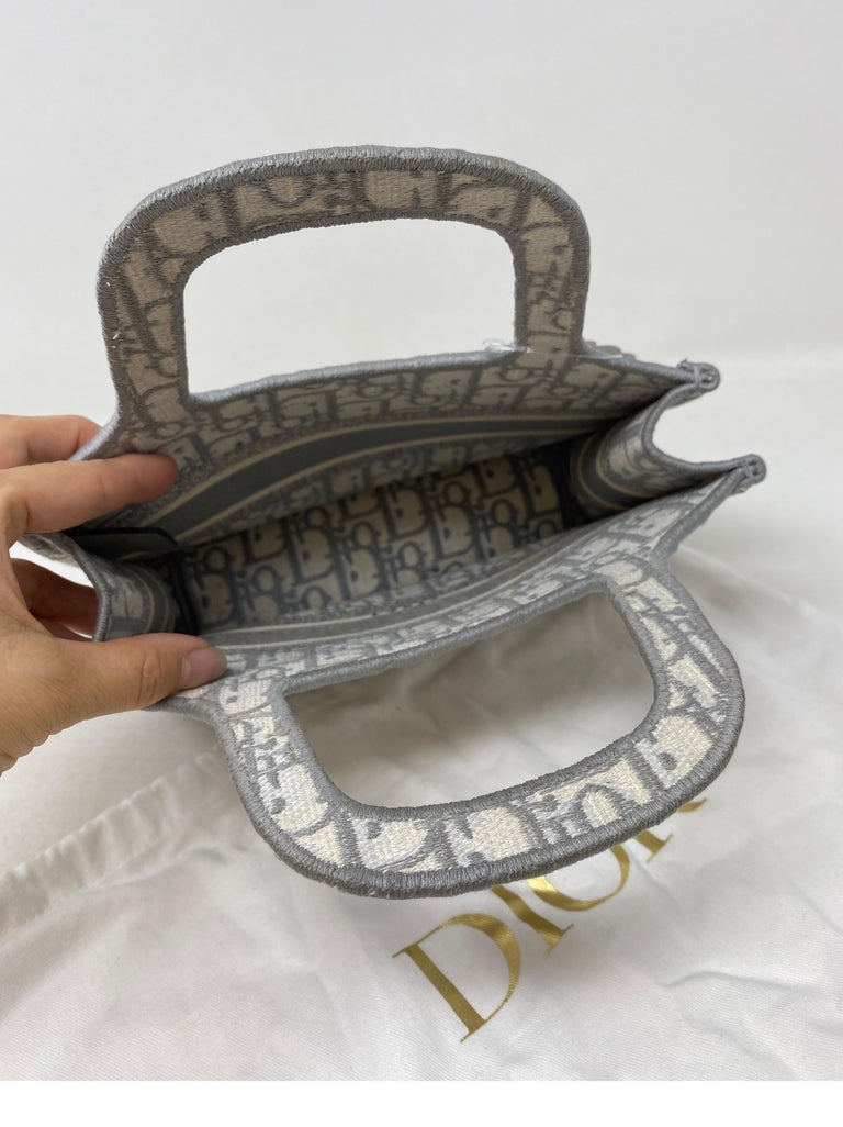 Christian Dior Grey Mini Book Tote For Sale at 1stDibs