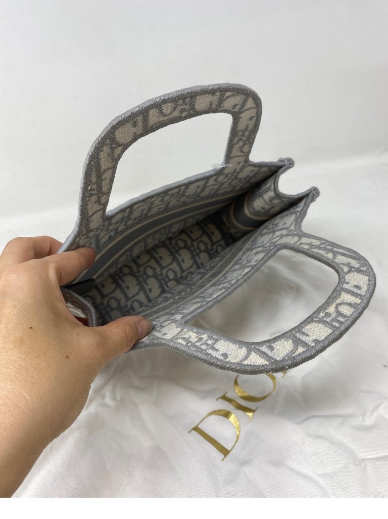 Christian Dior Grey Mini Book Tote For Sale at 1stDibs