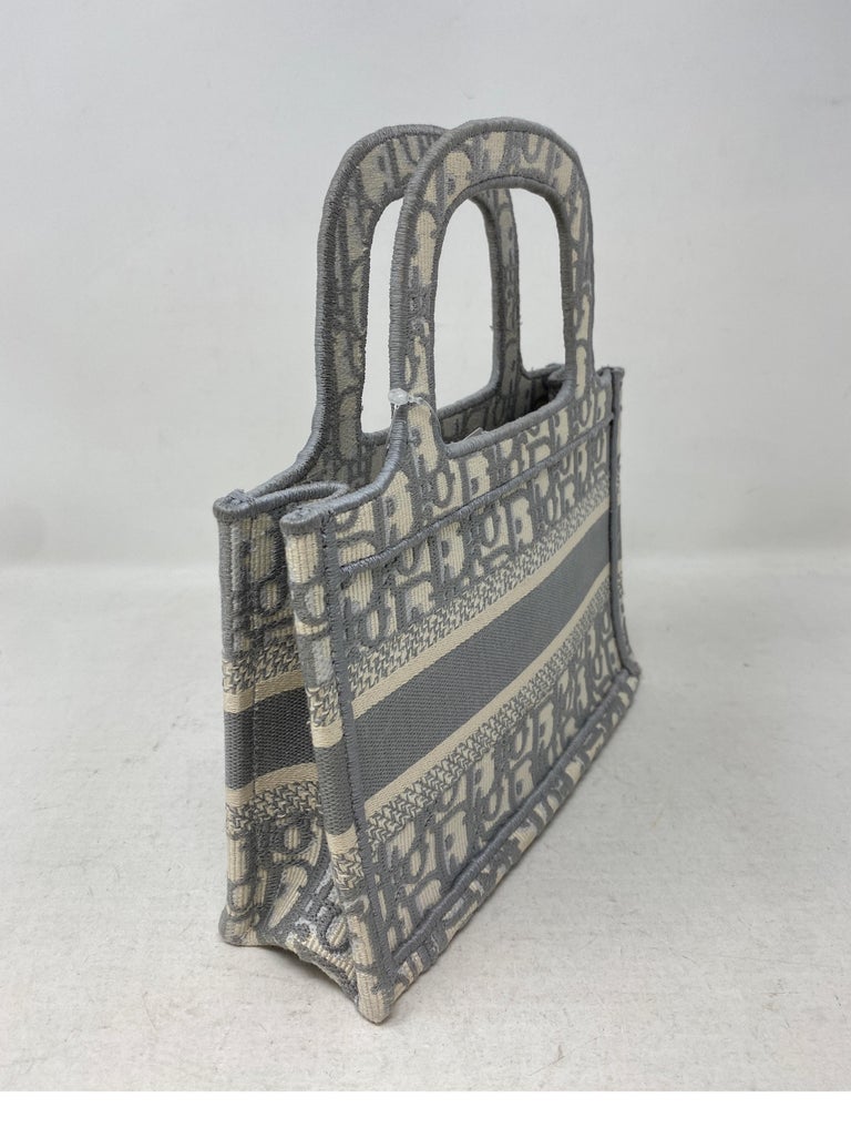 Christian Dior Grey Mini Book Tote For Sale at 1stDibs