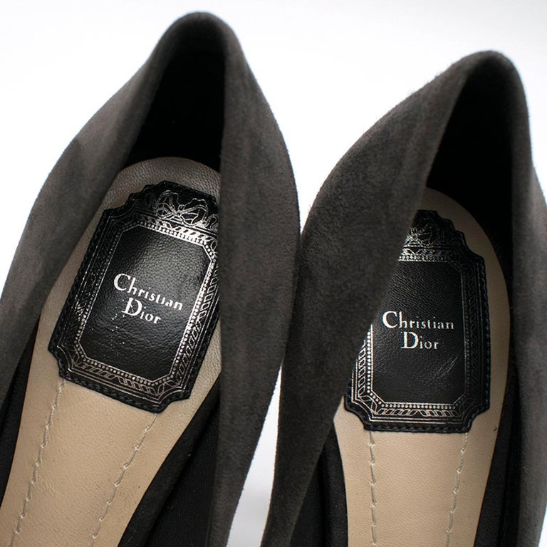 Christian Dior Grey Suede Platform Pumps 28cm For Sale at 1stDibs ...