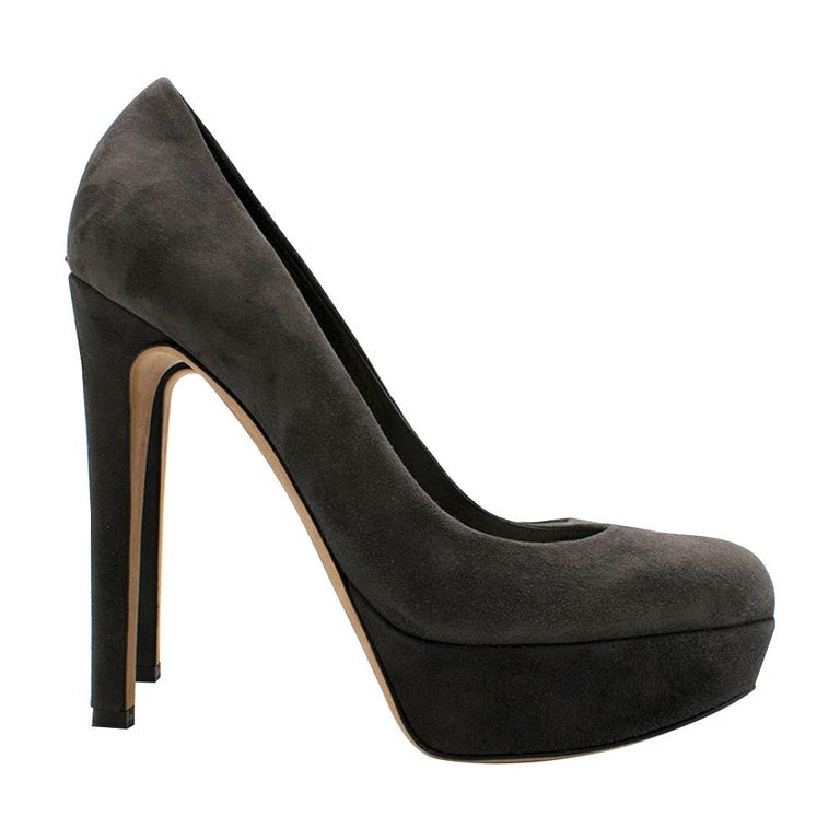 Christian Dior Grey Suede Platform Pumps 28cm For Sale at 1stDibs ...