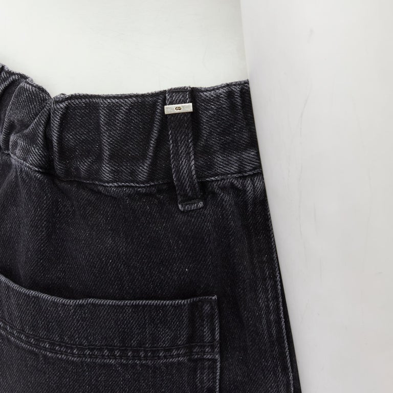 CHRISTIAN DIOR grey washed cotton denim cargo pocket shorts FR36 S For ...