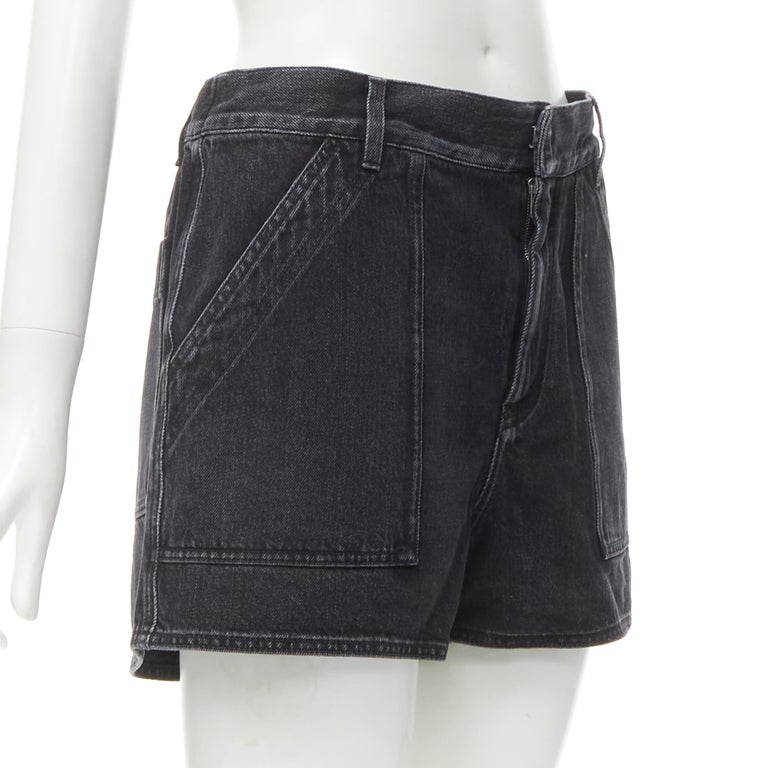 CHRISTIAN DIOR grey washed cotton denim cargo pocket shorts FR36 S For ...