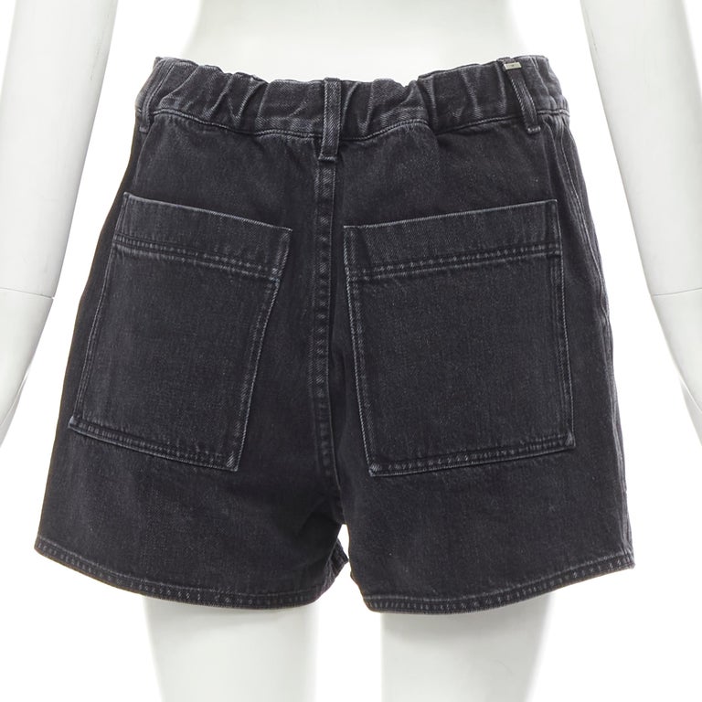 CHRISTIAN DIOR grey washed cotton denim cargo pocket shorts FR36 S For ...