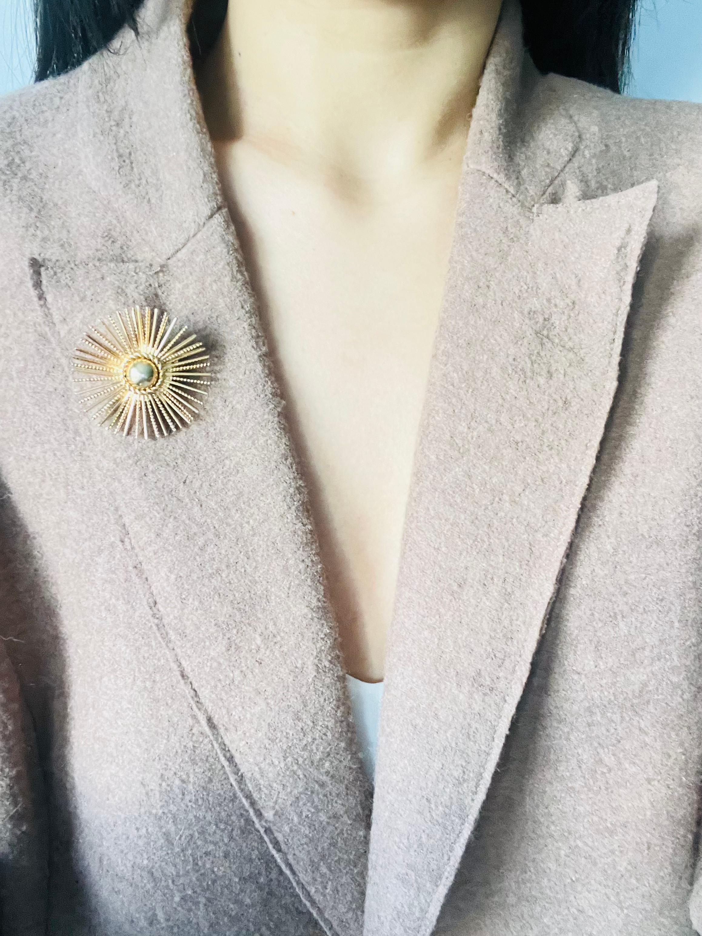 Christian Dior GROSSE 1958 Vintage Circle Round Sunburst Glow Rope Gold ...