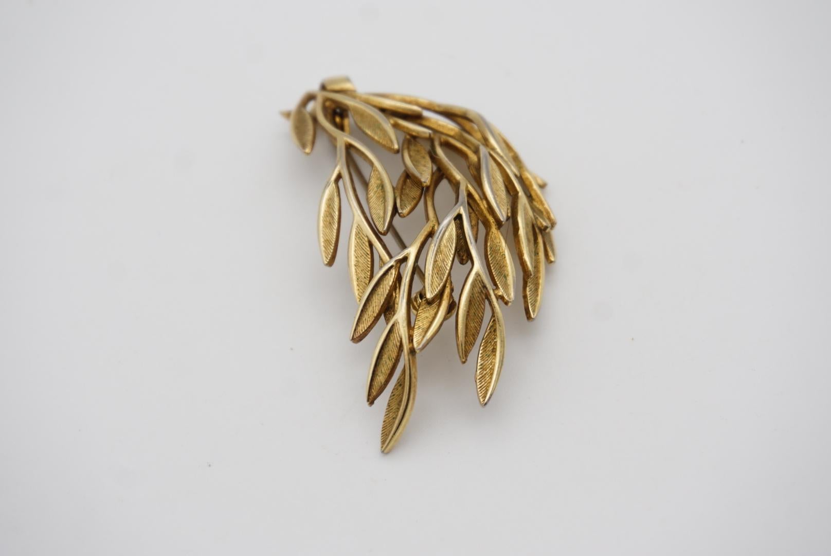 Christian Dior GROSSE 1958 Vintage Wave Swirl Leaf Feather Branch Gold ...