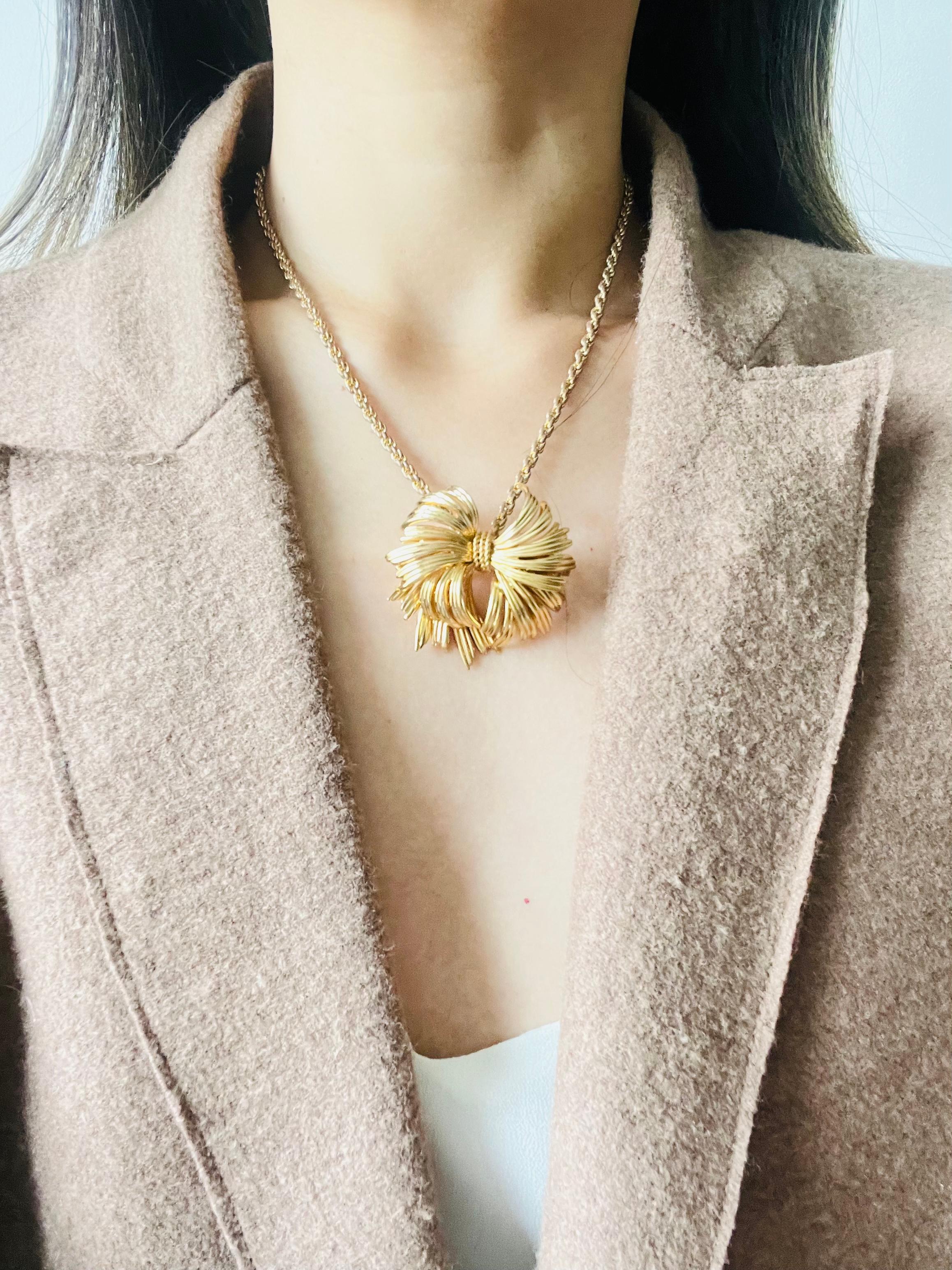 Christian Dior GROSSE 1964 Double Layer Flourish Tassel Flower Brooch ...